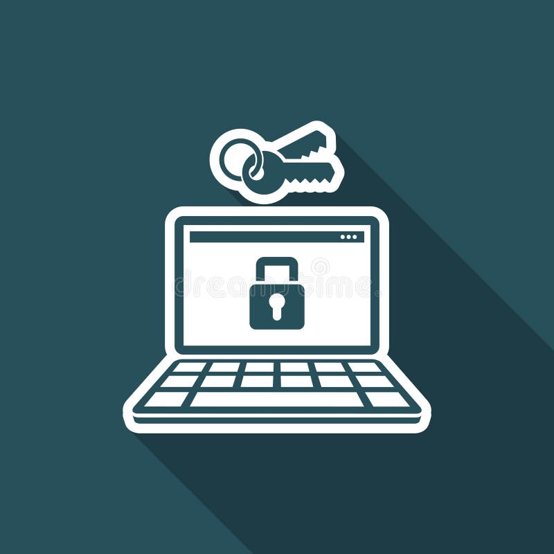 Computer Account - Flat Minimal Icon Stock Vector - Illustration of ...