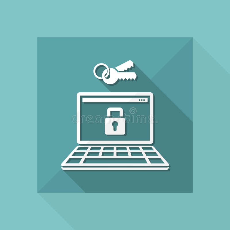 Computer Account - Flat Minimal Icon Stock Vector - Illustration of ...