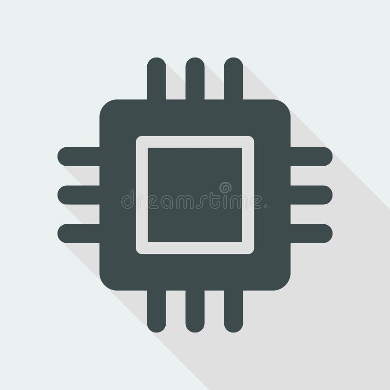Processor Symbol - Minimal Vector Icon Stock Vector - Illustration of ...
