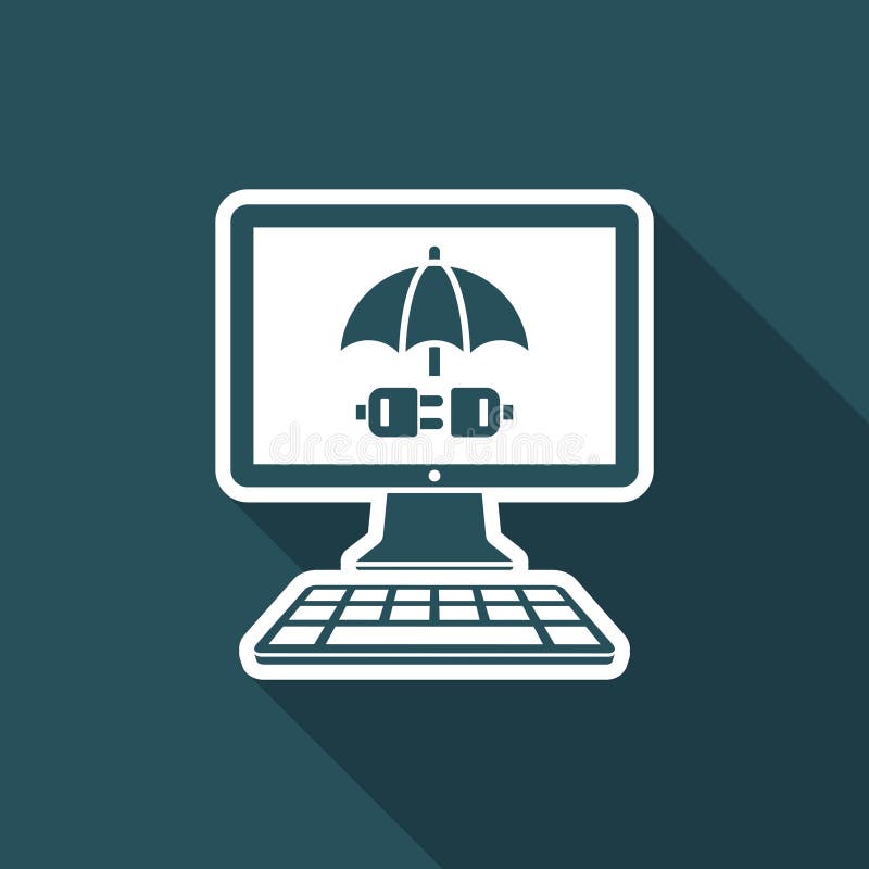 Protected Pc Connection - Vector Web Icon Stock Vector - Illustration ...