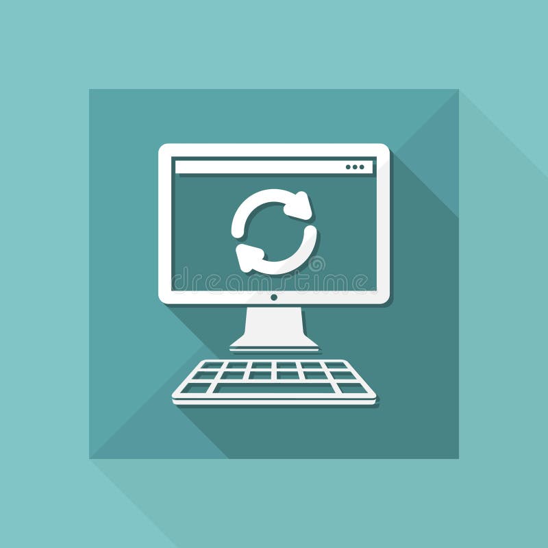 Refresh Computer - Vector Flat Minimal Icon Stock Vector - Illustration ...