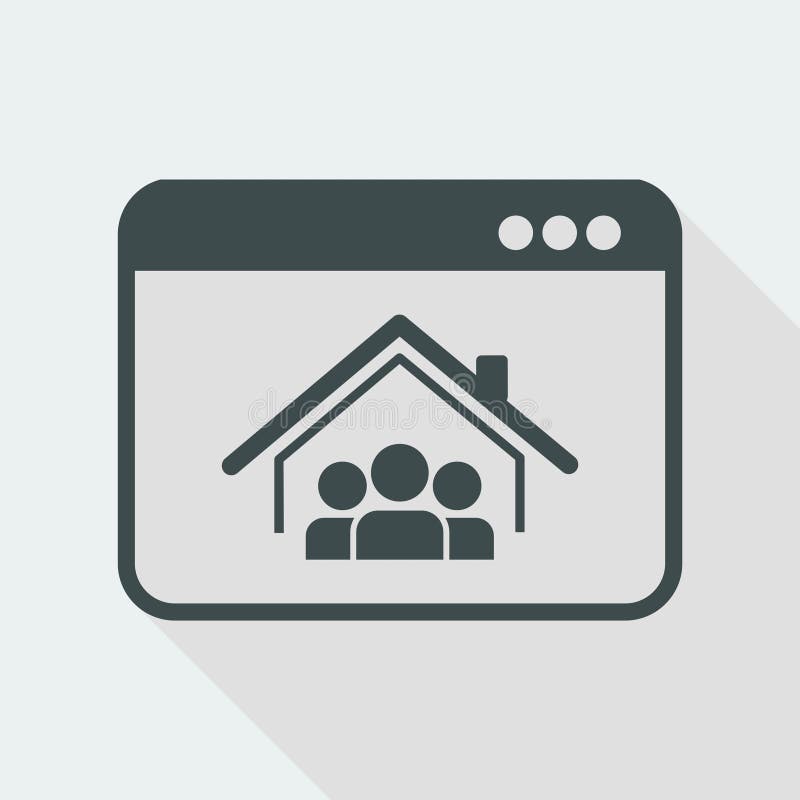 Roommates Online Concept - Vector Flat Icon Stock Vector - Illustration ...