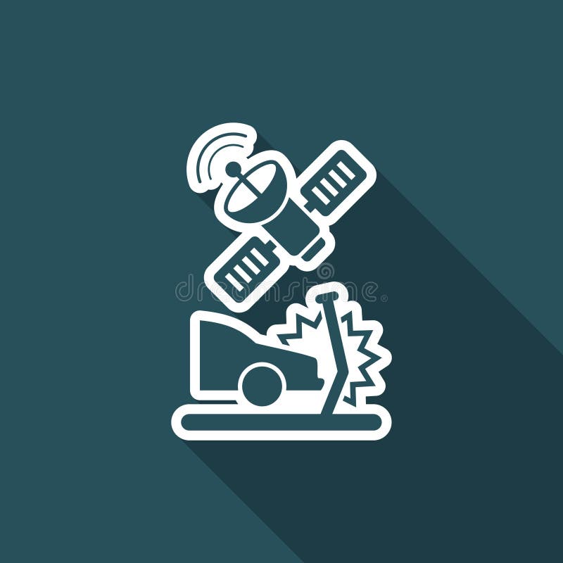 Satellite Protection for Car Crashes - Vector Web Icon Stock Vector ...