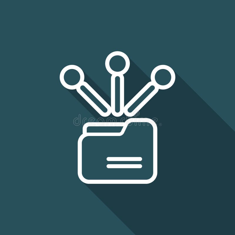 Sharing Folder - Flat Minimal Icon Stock Vector - Illustration of ...
