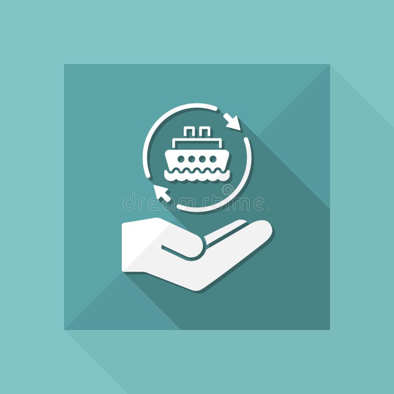 Ship Services - Minimal Modern Icon Stock Vector - Illustration of hand ...