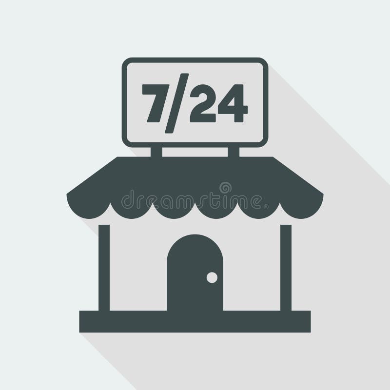 7/24 Shop - Vector Web Icon Stock Vector - Illustration of business ...