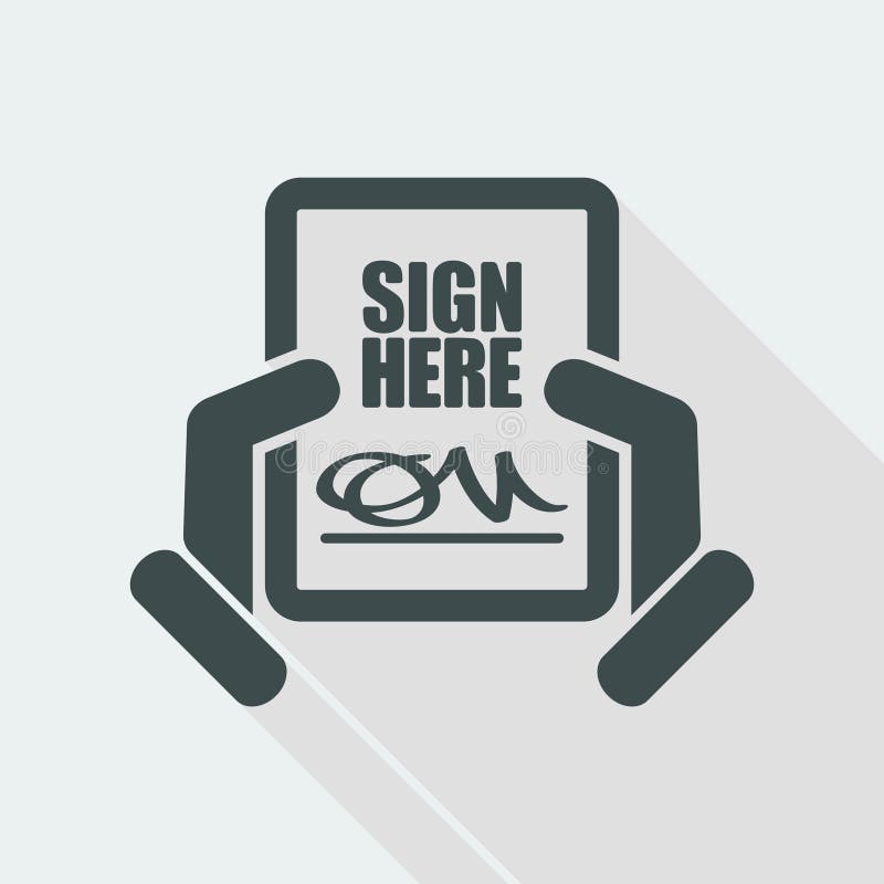 Sign on document stock vector. Illustration of contract - 117819087