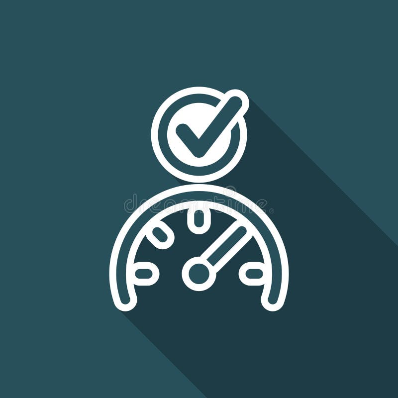 Speed Checking - Flat Minimal Icon Stock Vector - Illustration of ...