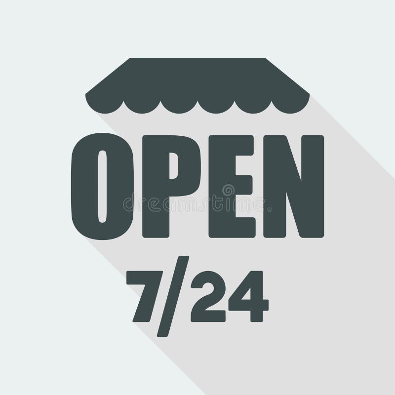 Store Open 7/24 - Vector Web Icon Stock Vector - Illustration of ...