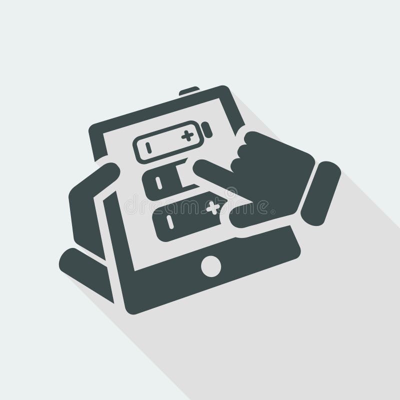 Tablet battery stock vector. Illustration of indicator - 117820525