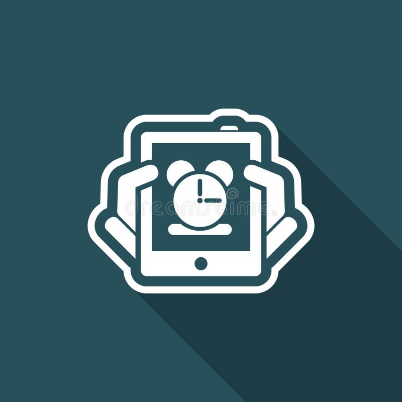 Tablet clock icon stock vector. Illustration of concept - 118519706