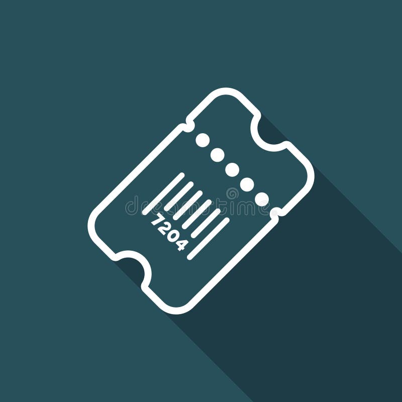 Ticket with Barcode - Vector Web Icon Stock Vector - Illustration of ...