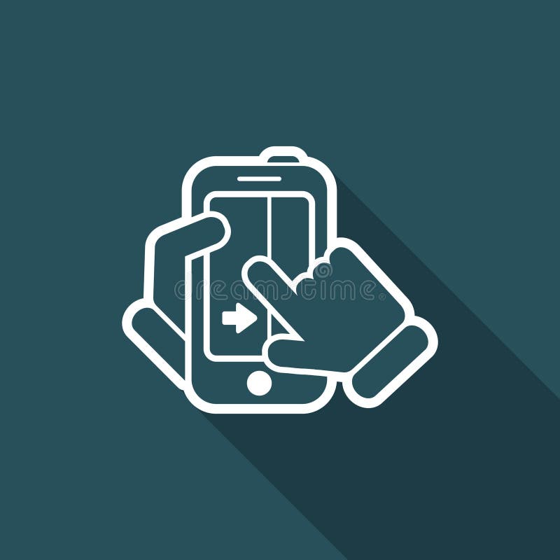 Touchscreen sliding icon stock vector. Illustration of device - 118516454
