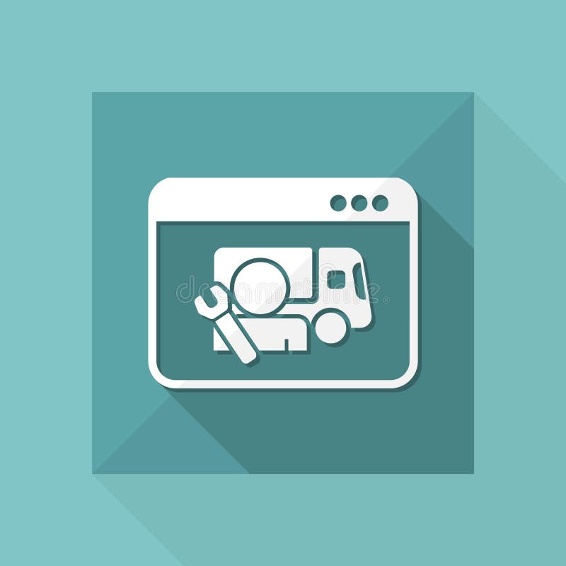 Truck Assistance Web Service - Vector Flat Icon Stock Vector ...