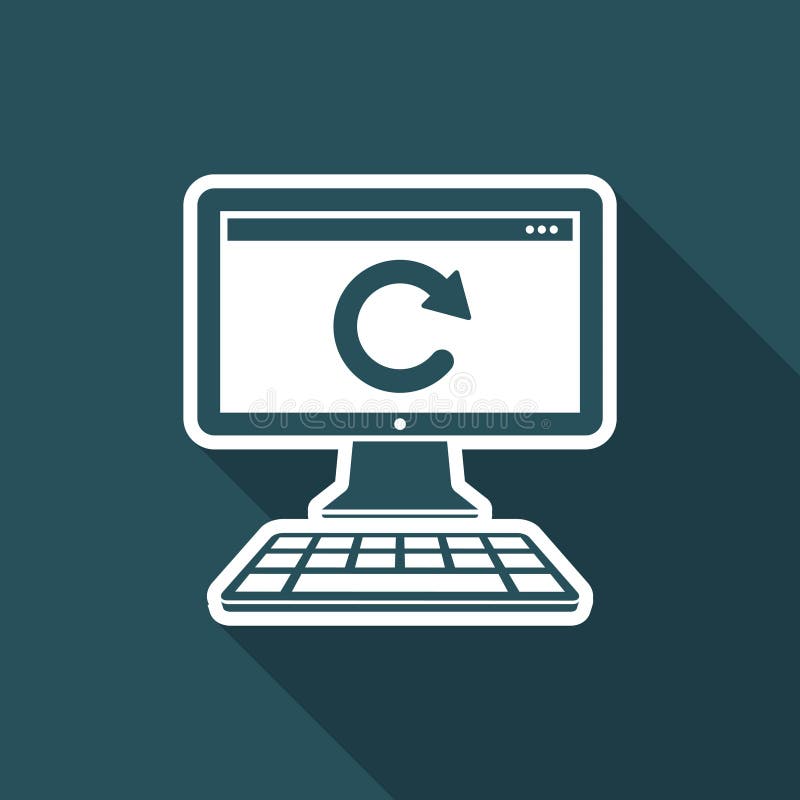 Updates Computer - Flat Minimal Icon Stock Vector - Illustration of ...