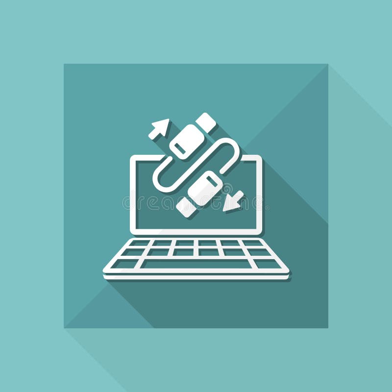 Usb Cable Connection - Flat Minimal Icon Stock Vector - Illustration of ...