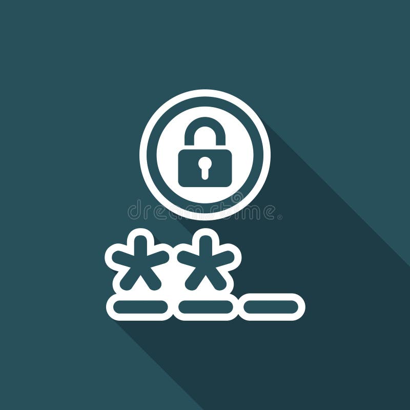 Vector Illustration of Single Isolated Password Access Icon Stock ...