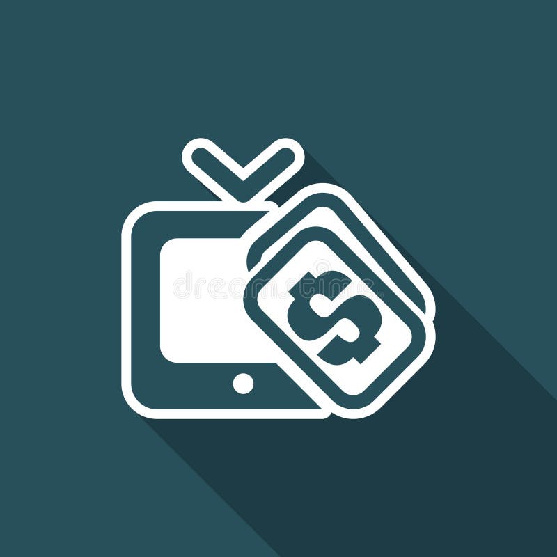 Vector Illustration of Single Isolated Pay TV Icon Stock Vector ...