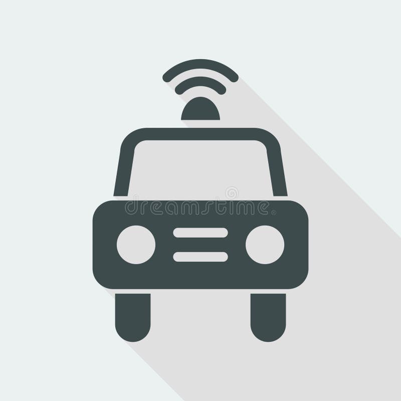 Vector Illustration of Single Isolated Police Car Icon Stock Vector ...