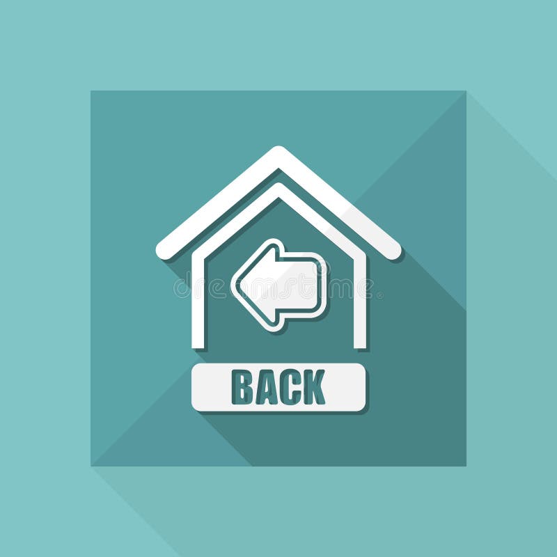 Back Home Button - Vector Flat Icon Stock Vector - Illustration of ...