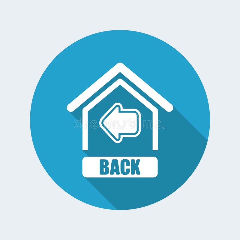 Back Home Button - Vector Flat Icon Stock Vector - Illustration of ...