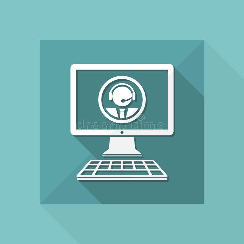 Web Assistant Call Service - Vector Flat Icon Stock Vector ...