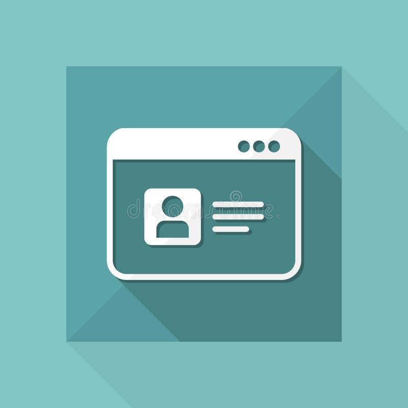 Web Profile - Flat Minimal Icon Stock Vector - Illustration of portrait ...