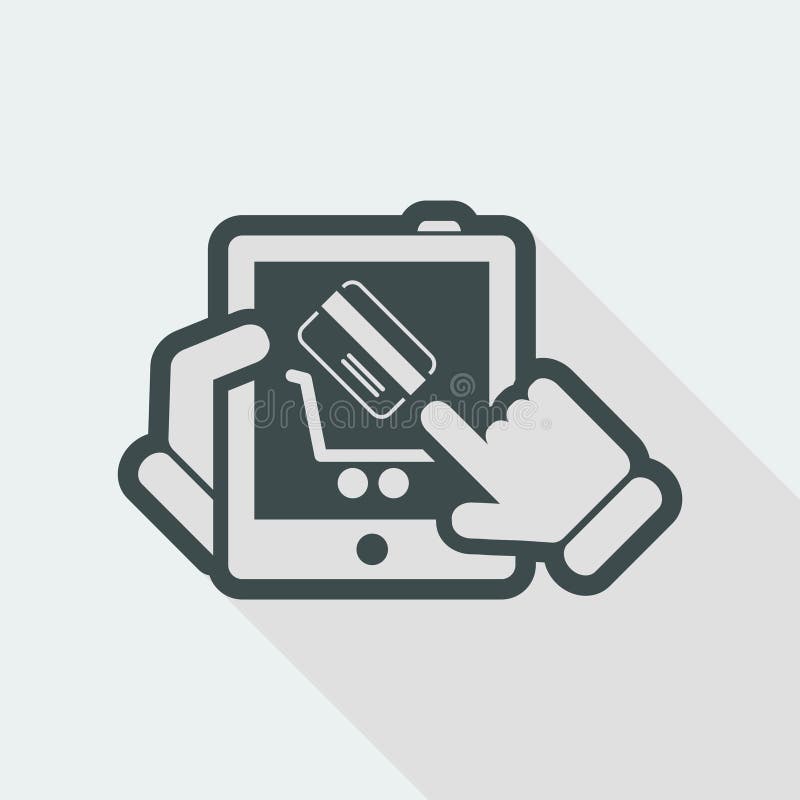 Web shopping icon stock vector. Illustration of finger - 117821402