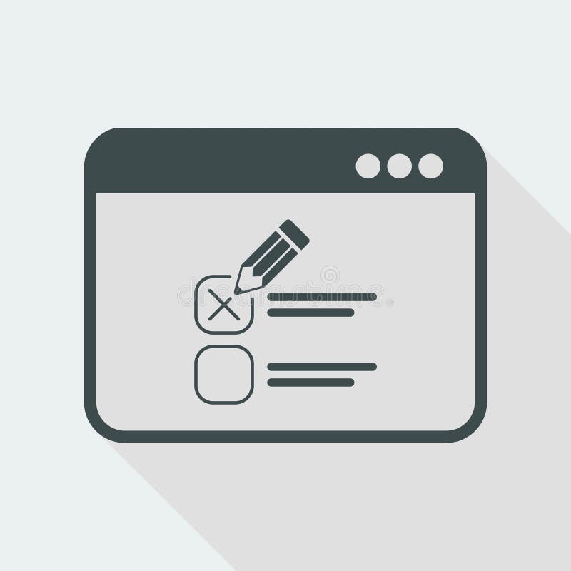 Web Test with Multiple Choice Questions - Vector Web Icon Stock Vector ...