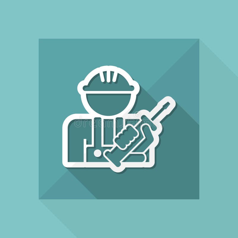 Worker icon stock vector. Illustration of handyman, employee - 119147442