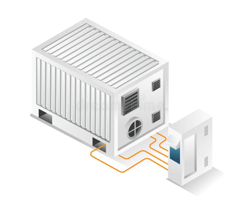 Concept 3d Illustration Solar Panel Energy Storage Battery Box Stock ...