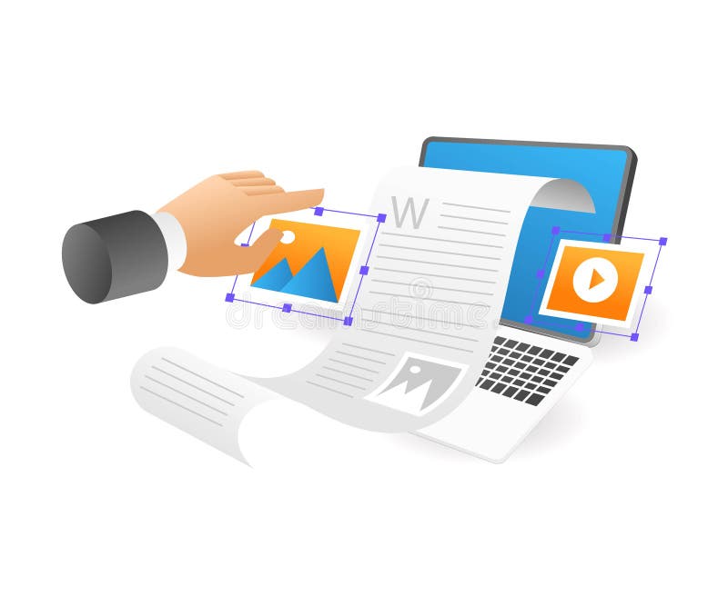 Flat Isometric 3d Creative Illustration Set Blogger Article Pictures ...