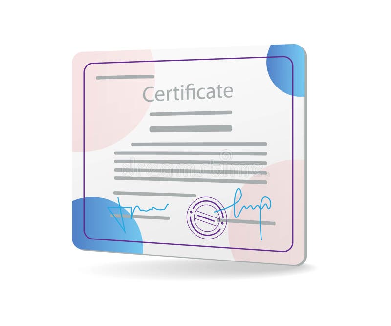 Flat Isometric 3d Illustration Abstract Certificate Concept Stock ...