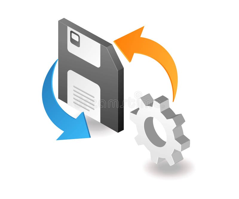 Flat Isometric 3d Flat Illustration Repair Data Recovery Stock ...