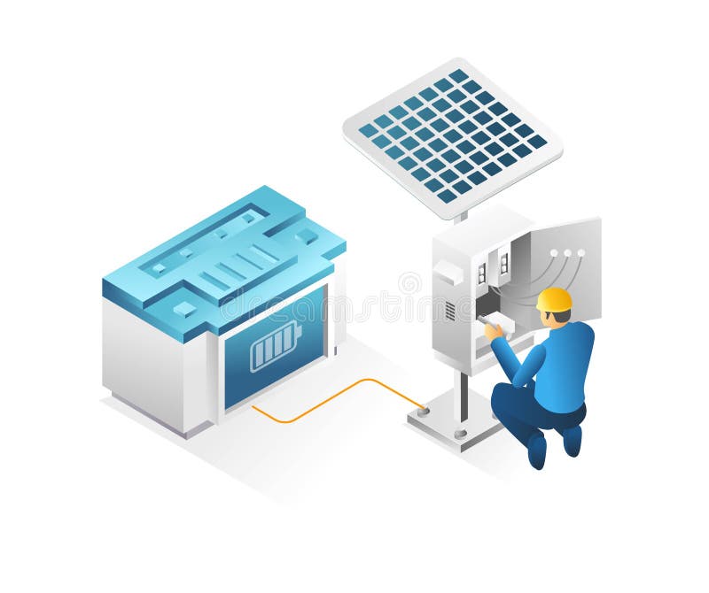 Technician Repairing Solar Array Stock Illustrations – 4 Technician ...