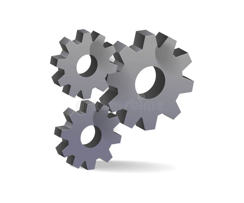 Flat Isometric 3d Illustration of Gear Stack Concept Stock Illustration ...