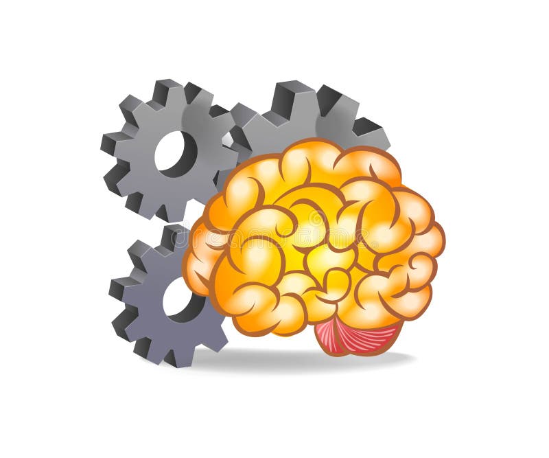 3d Illustration of Gears with Human Brain Symbol of Artificial ...