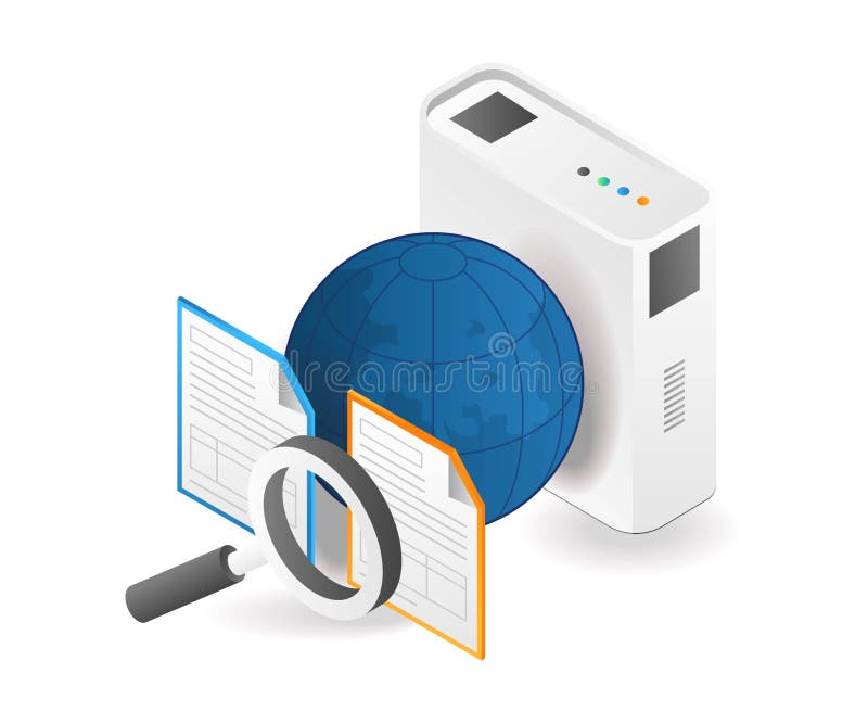 3d Illustration Looking for Server World Internet Data Stock ...