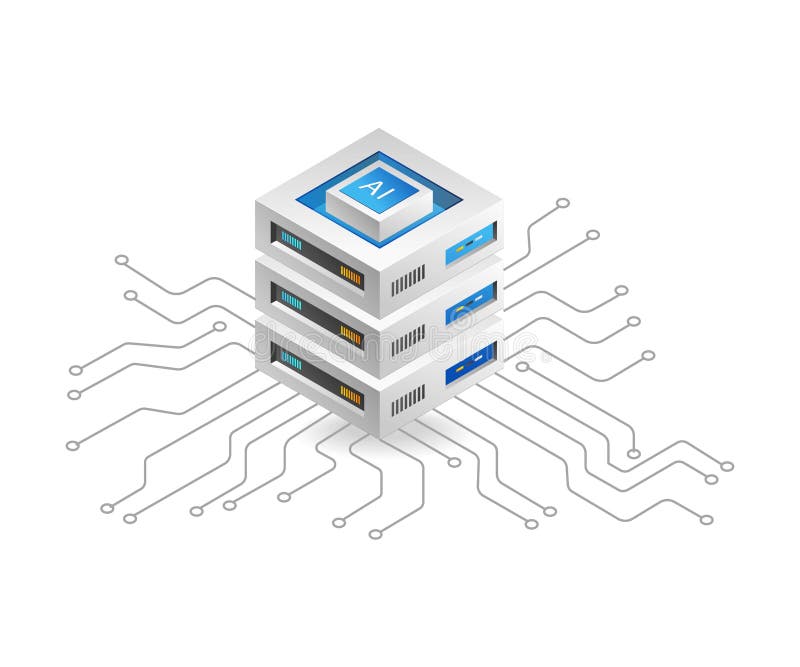 3d Illustration Octopus Network Artificial Intelligence Cloud Server Data Concept Stock ...