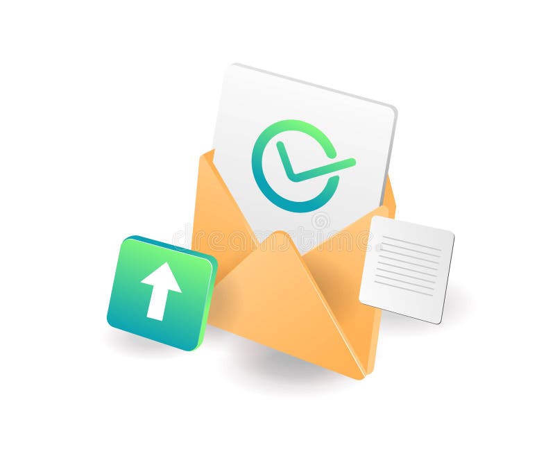Flat Isometric 3d Flat Illustration Send Receive Via Email Stock ...
