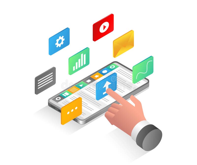 Easy To Use Interface on Smartphone Stock Illustration - Illustration ...