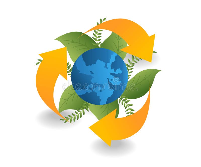 Flat Isometric Illustration Concept. Green Earth Cycle Stock ...
