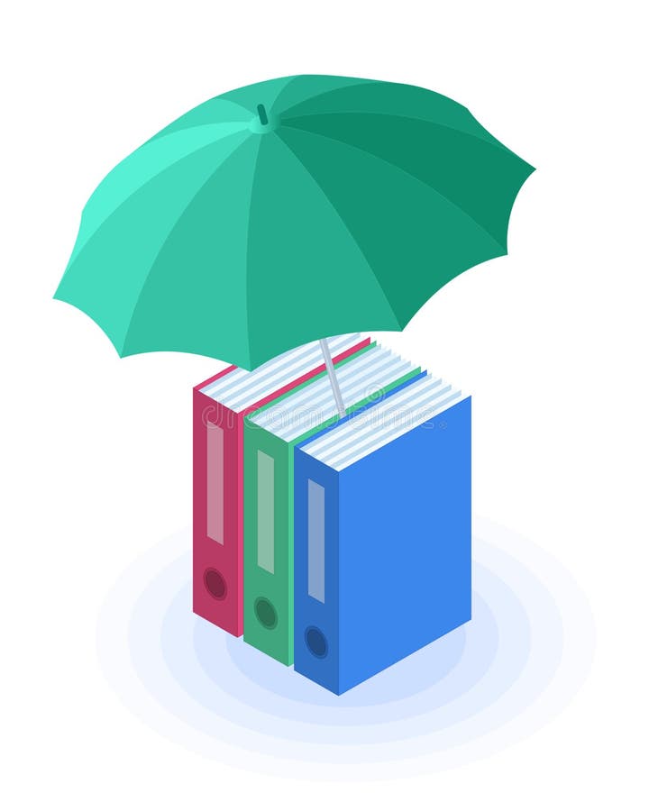 Flat Isometric Illustration of Folders with Documents Under the Stock ...