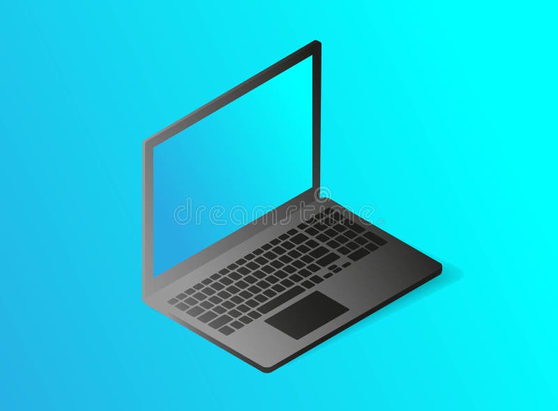 Flat Isometric Illustration Vector. Desktop Computer Monitor.Computer ...