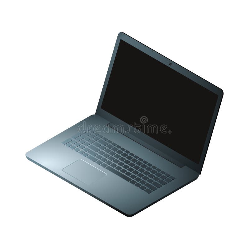 Flat Isometric Laptop Vector. Computer Technology Isometric Screen ...