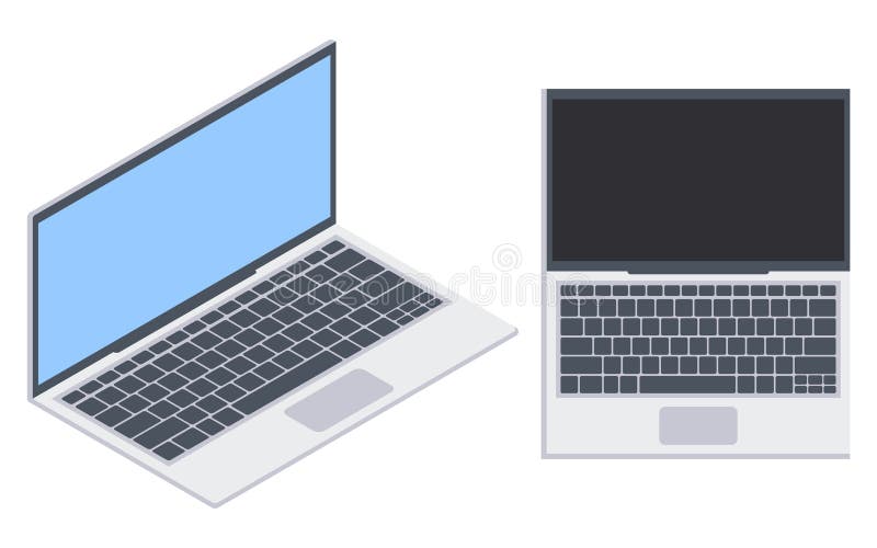 Flat Isometric Laptops. Flat Notebooks. Vector Illustration Stock ...