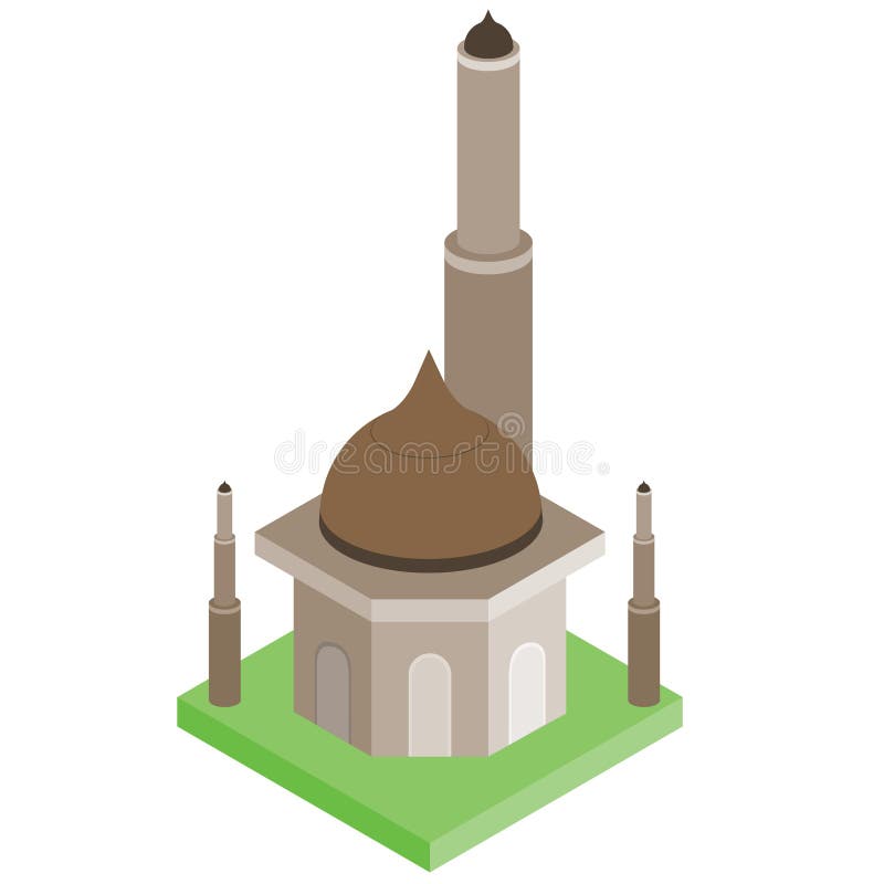 Isometric Mosque Icon and Illustration Stock Illustration ...