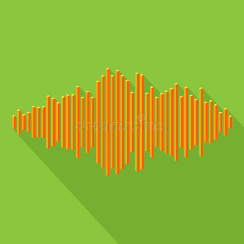 Flat Isometric Music Wave Icon Made of Peak Lines Stock Vector ...