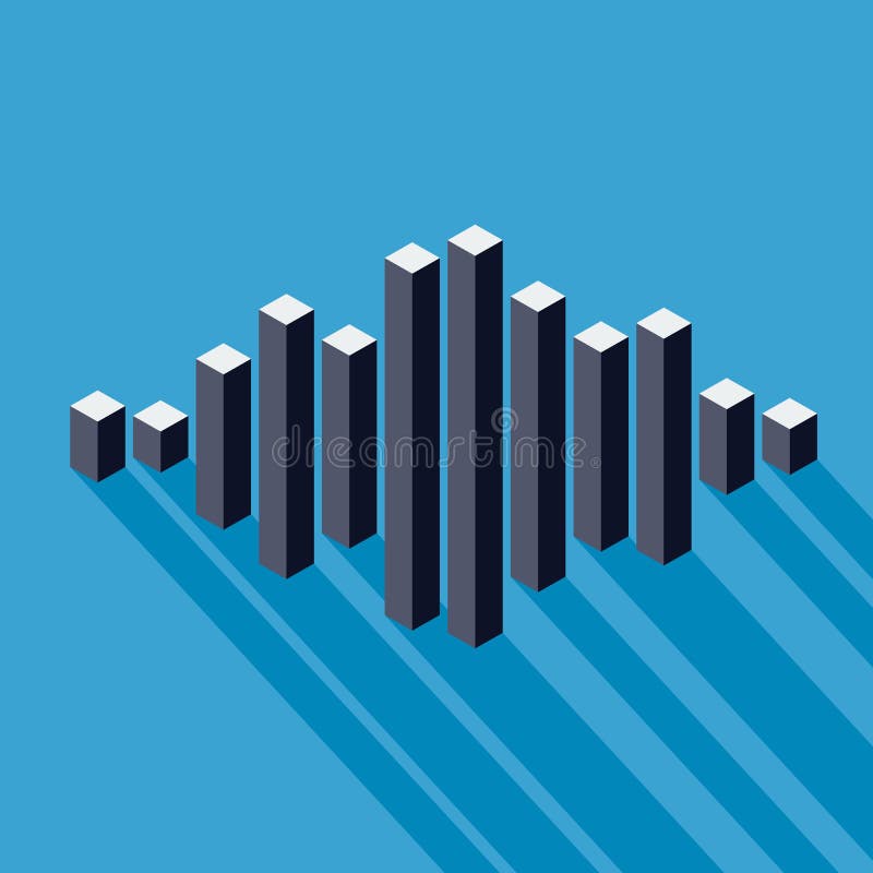 Flat Isometric Music Wave Icon Made of Peak Lines Stock Vector ...