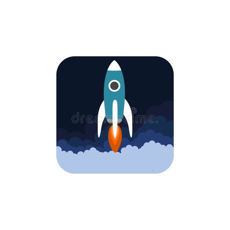 Flat Isometric Space Symbol Rocket Ship Icon Stock Vector ...